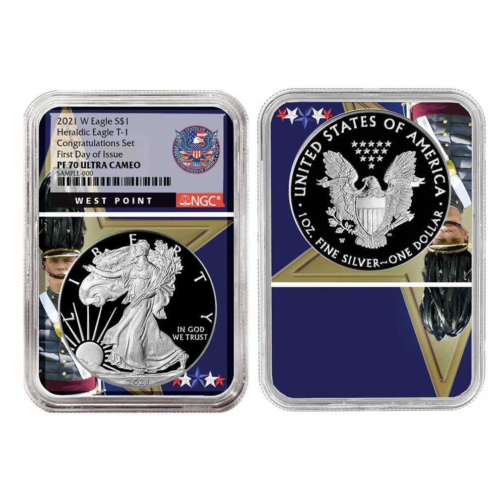 2021-W $1 1-oz T1 Proof American Silver Eagle Congratulations Set NGC ...