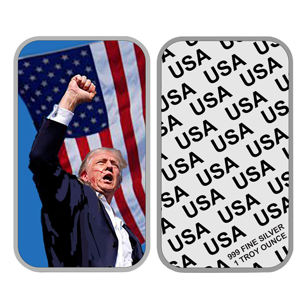 1-oz Sunshine Trump Fight Colorized .999 Fine Silver Bar - ModernCoinMart