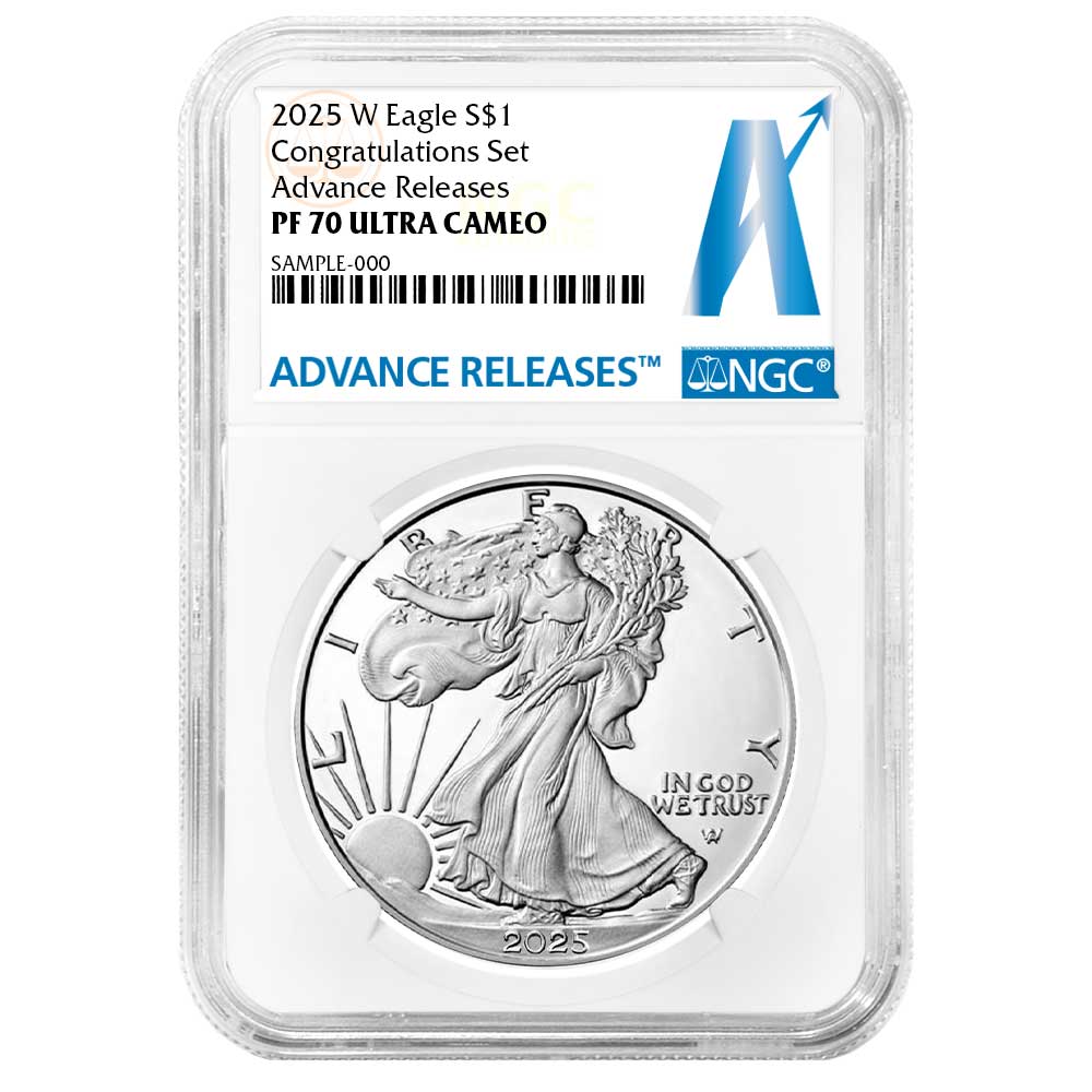 2025-W $1 1-oz Proof American Silver Eagle Congratulations Set NGC ...